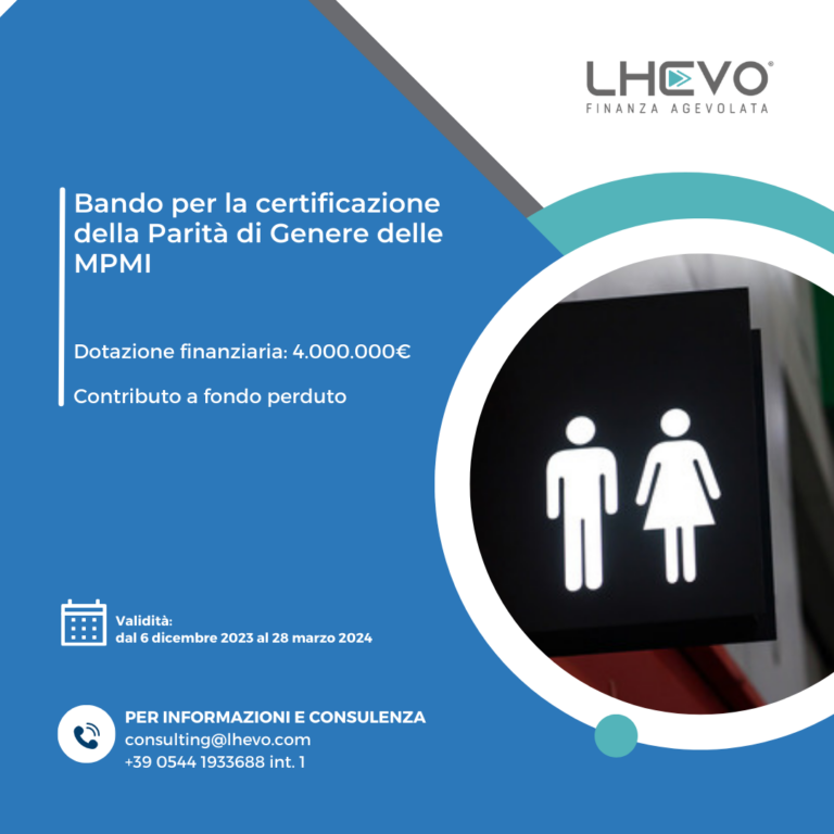 Bando per la certificazione della Parità di Genere delle MPMI - LHEVO